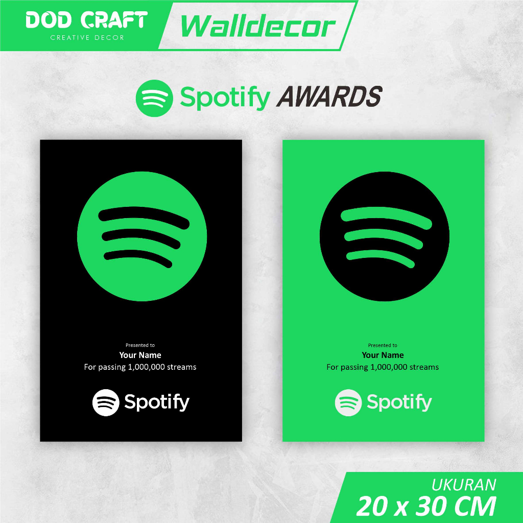 HIASAN DINDING Spotify Awards Wall Decoration | Spotify Play Button ...