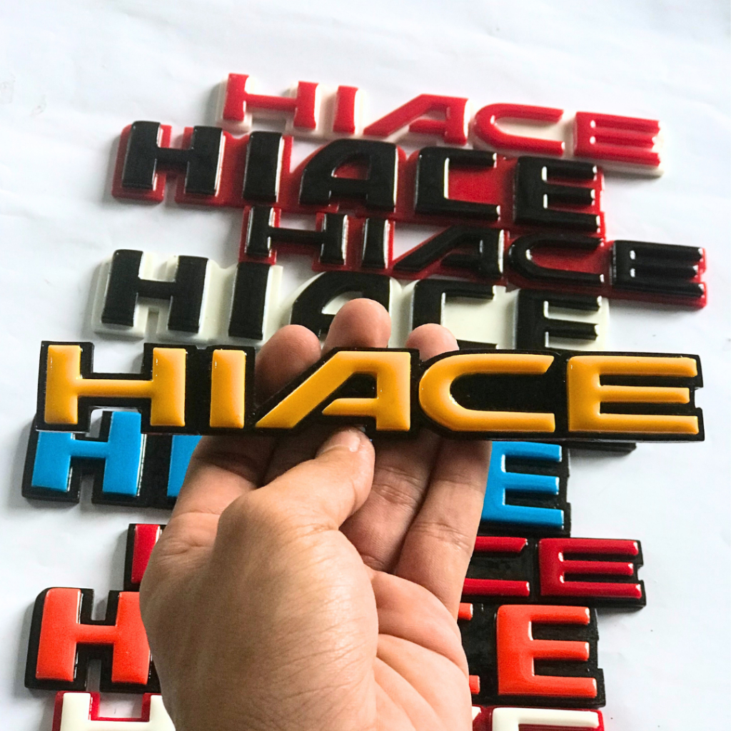 Hiace Car EMBLEM 3d Embossed Writing Variations Of Car Exterior FIBER ...