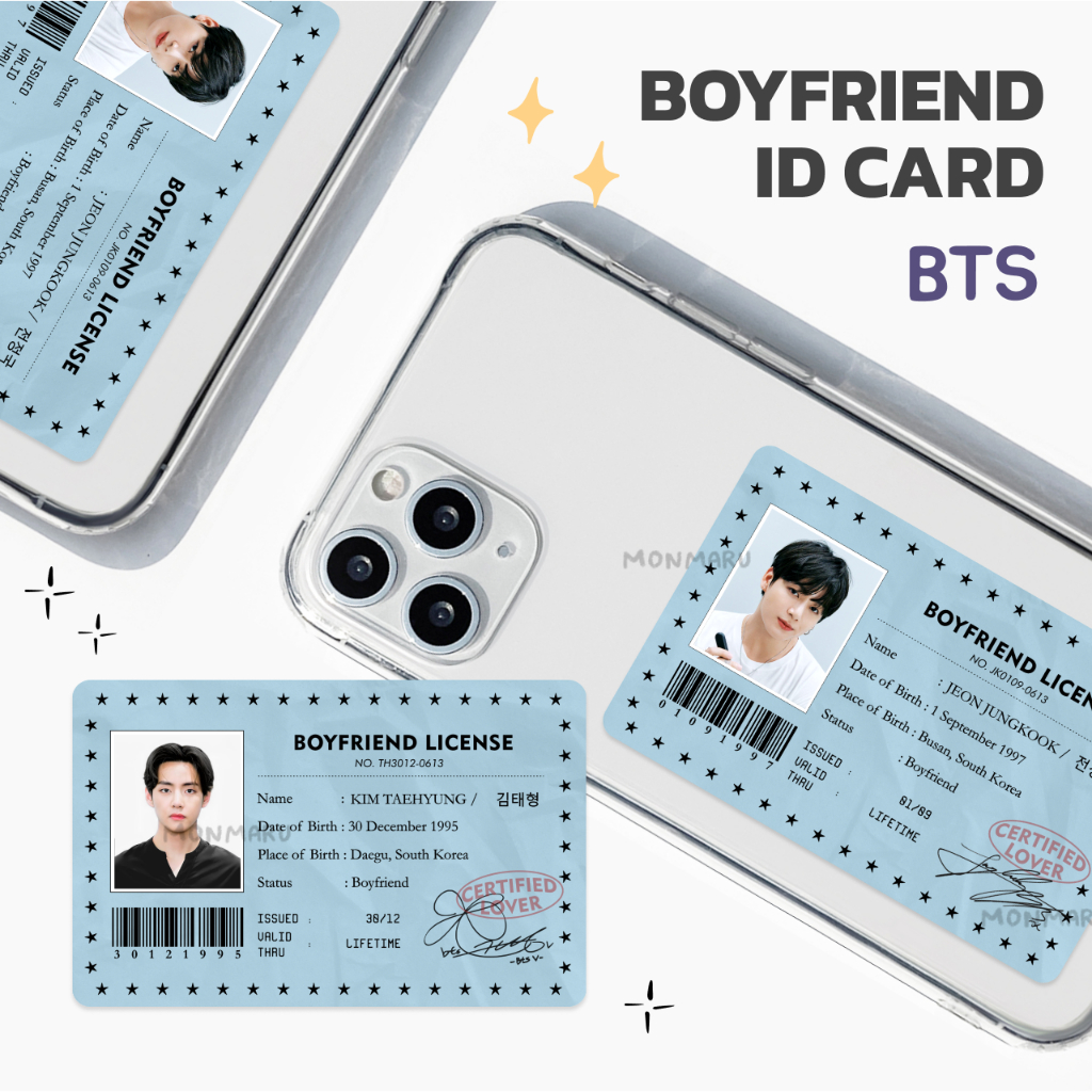 Boyfriend ID Card BTS | Bf License Card by monmaru | Shopee Singapore