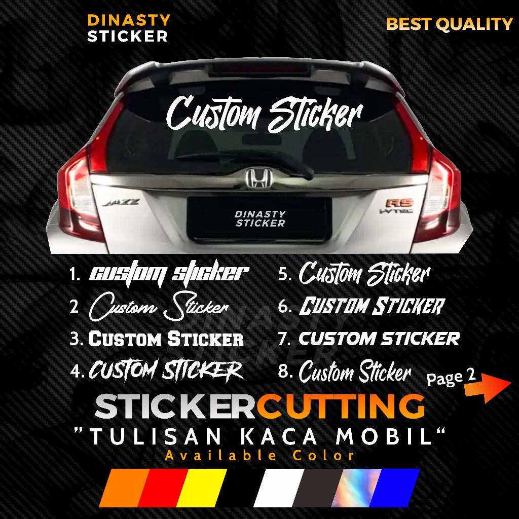 STICKER CUTTING STICKER WRITING WORDS NAME CAR GLASS FRONT REAR GLASS ...