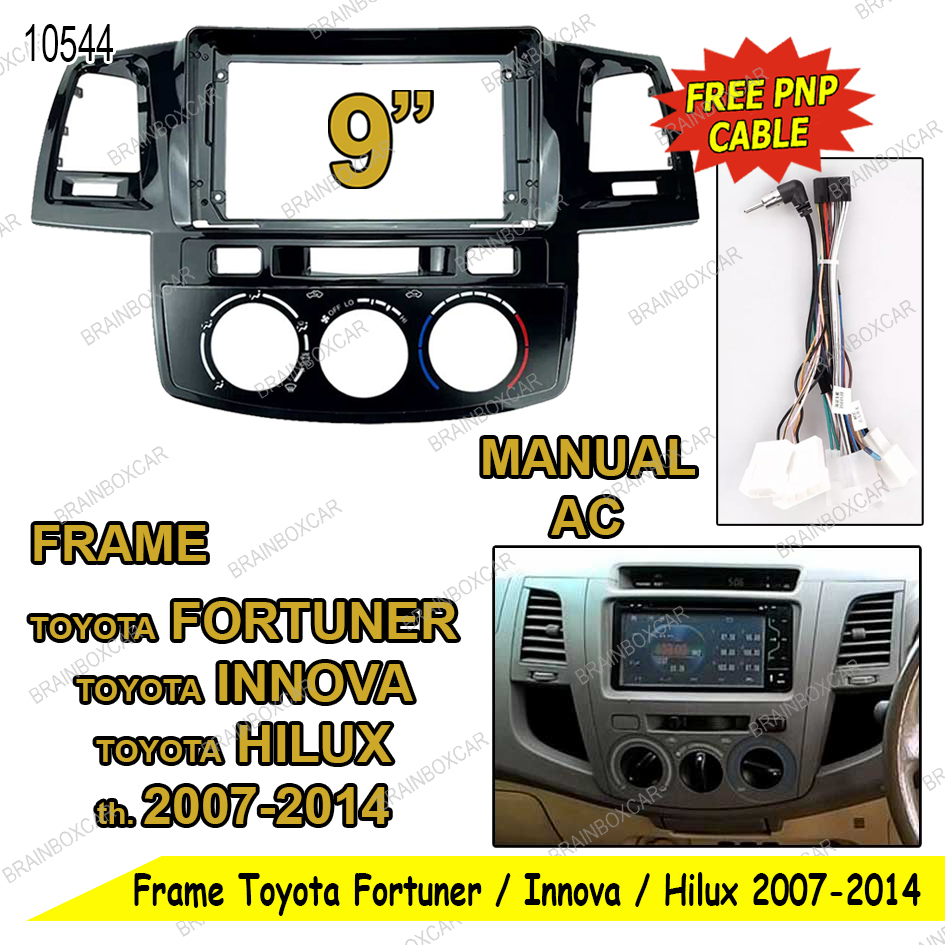 Toyota Innova Fortuner Hilux Head Unit Panel 9 Inch Manual AC Frame ...