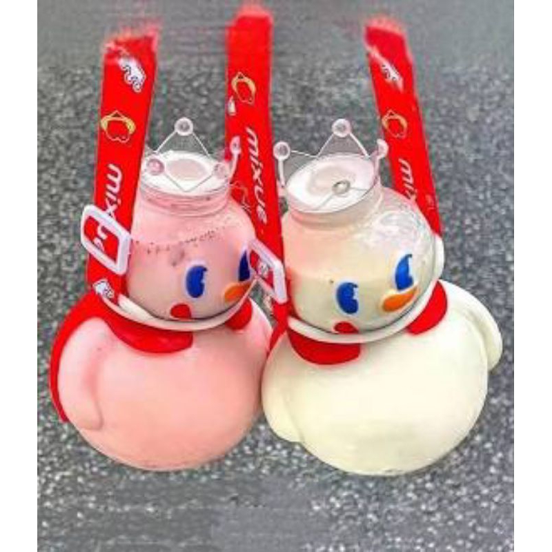 TERMOS MERAH Drink Bottle Mixue Viral 700ml Red Doll Rainbow Bear Cute ...