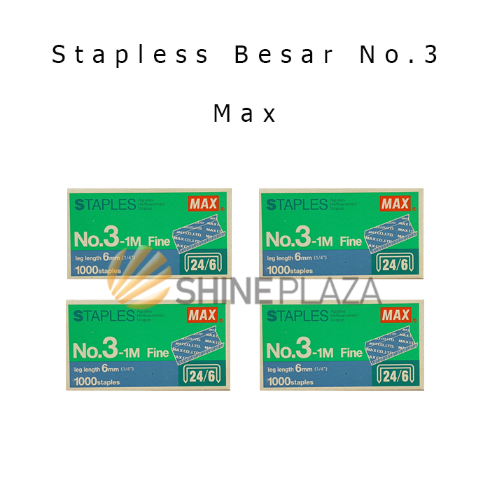 Refill Staples Max No. 3 - Large Snap Stapler Filling 24/s6 | Shopee ...