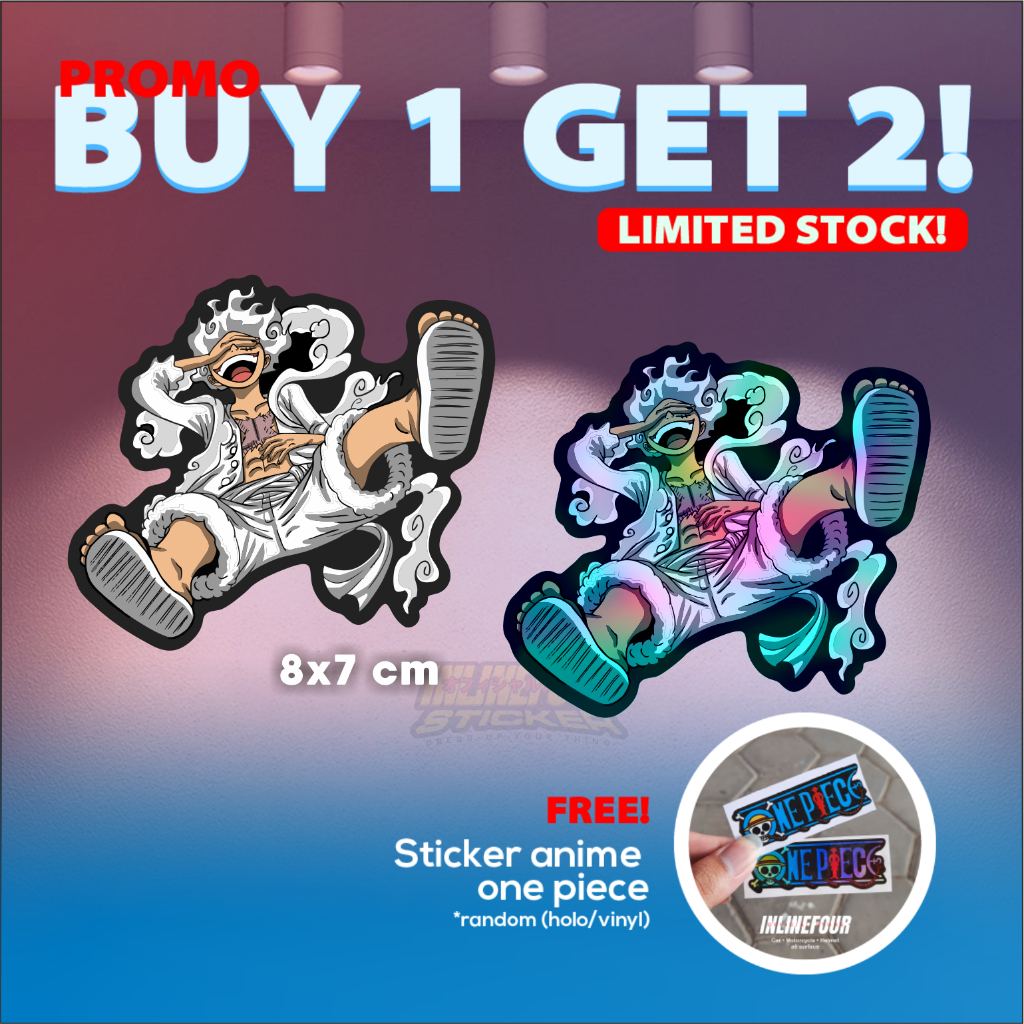 HP Anime Hologram Sticker - One Piece Monkey D Sticker. Luffy Straw Hat ...