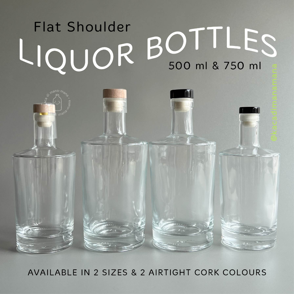 Liquor glass bottle FLAT SHOULDER bottle - FLAT SHOULDER glass bottle ...