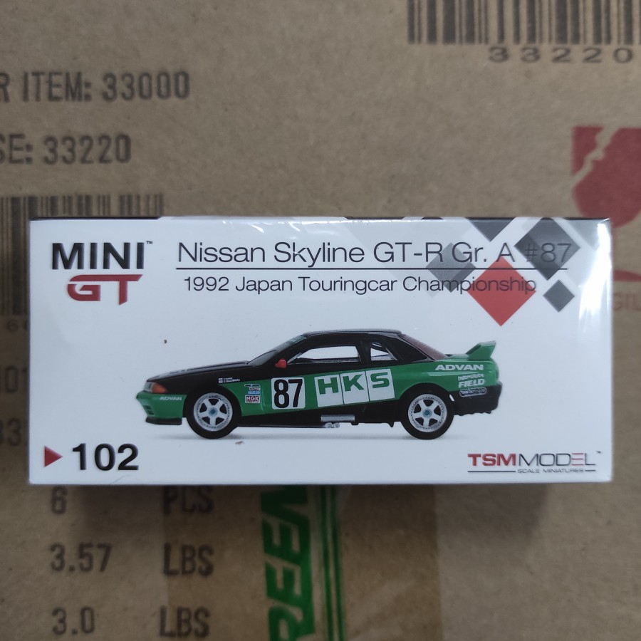 Mini GT 102 NISSAN SKYLINE GTR R32 GR. A 87 HKS 1992 JAPAN TOURINGCAR ...