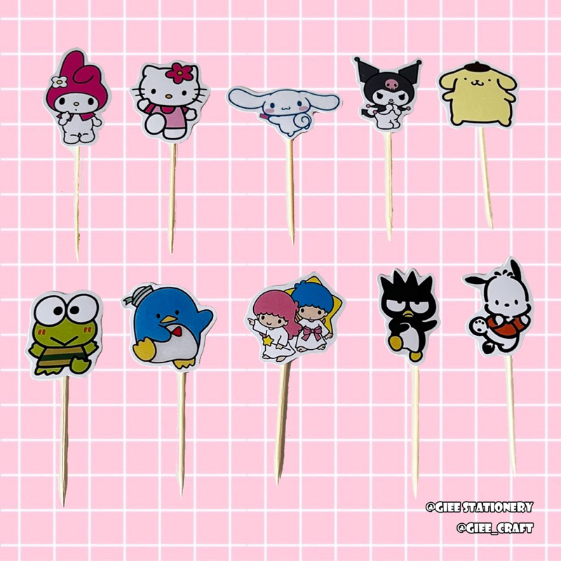 Sanrio CUPCAKE TOPPER / MY MELODY CINNAMOROLL CUPCAKE TOPPER / SANRIO ...