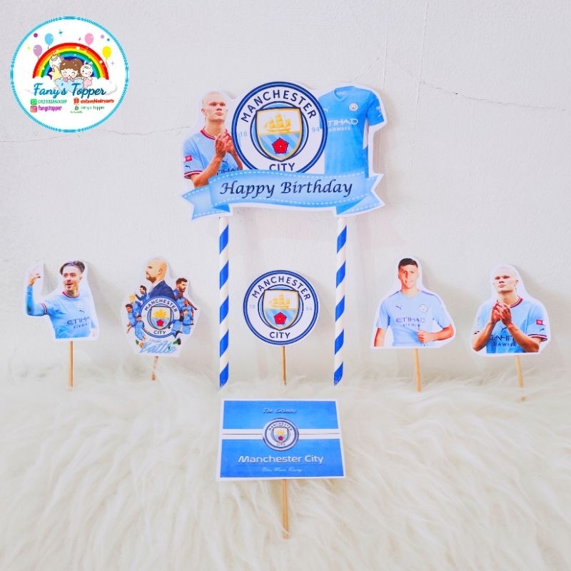 Manchester City topper birthday topper soccer topper happy birthday ...