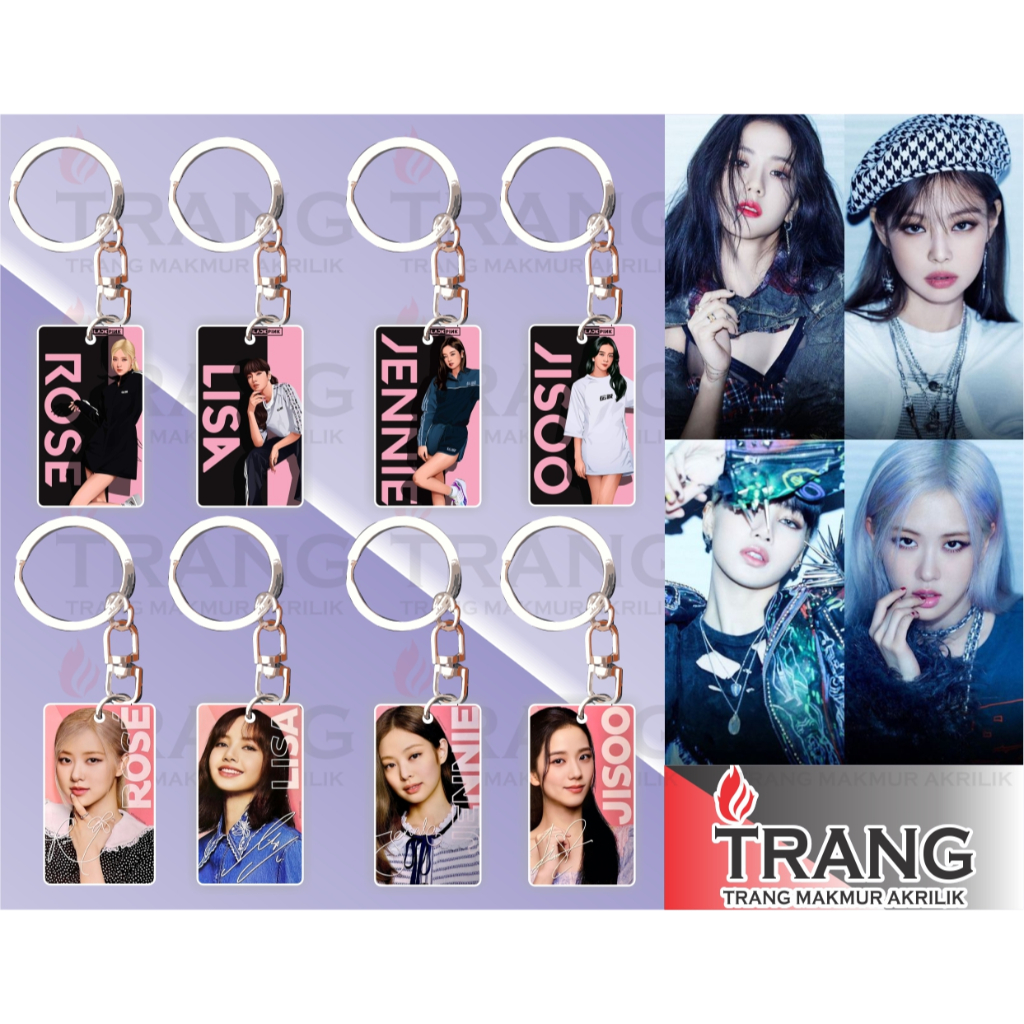 GANTUNGAN Blackpink Lisa Jisoo Jennie Rose Acrylic Keychain/Blackpink ...