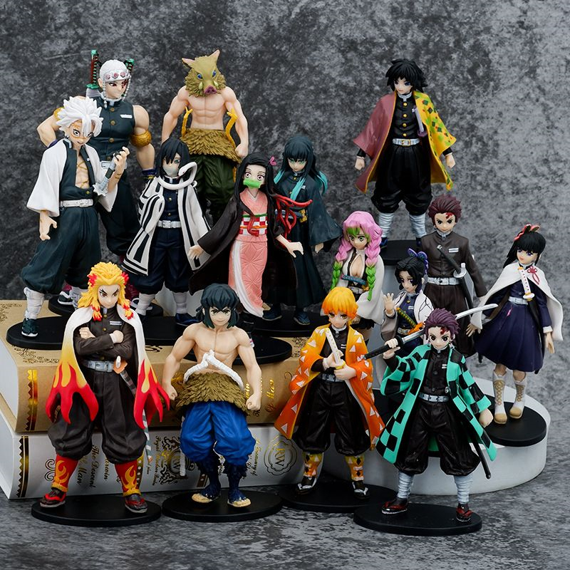 Tanjiro Nezuko Zenitsu Inosuke Action Figure Kimetsu No Yaiba | Shopee ...