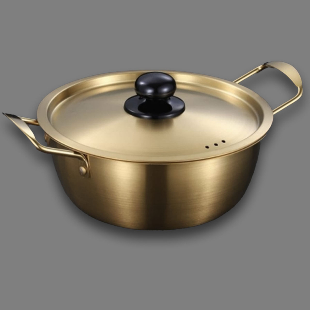 Nexxio Korean Ramen Pan / Korean Stainless Noodle Pan / Gold Ramen Pan ...