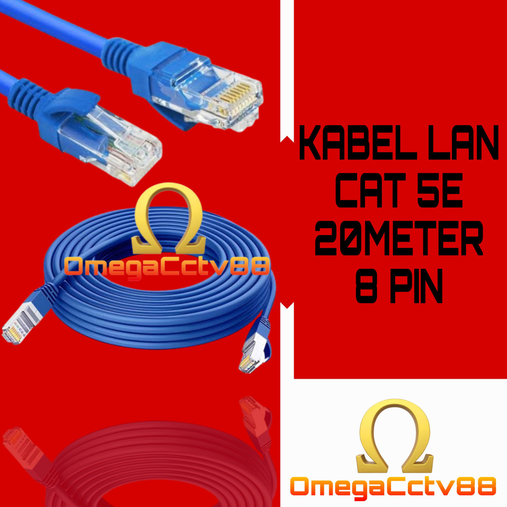 Lan Cable UTP 20M RJ45 Cat 5e Cable 20 Meters Installed 8 PIN Connector ...