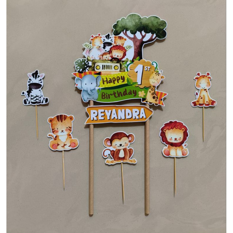 SAFARI cake Topper / ZOO / Animal CUSTOM cake Topper | Shopee Singapore