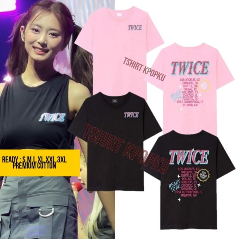 T-shirt korean twice 5th world tour READY TO BE (3d Color Writing ...