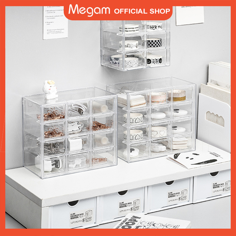 Megam Transparent Acrylic Plastic Drawer Rack Desk Organizer Drawer ...