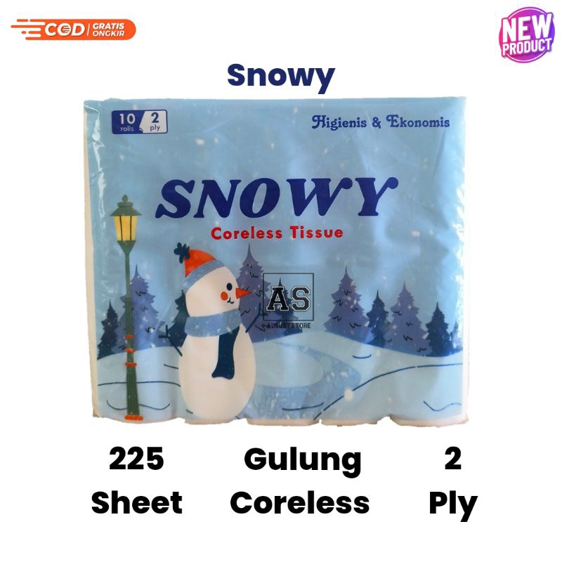 Coreless Snowy Roll Tissue Contains 10 Rolls / 1 Ply / Toilet Tissue ...