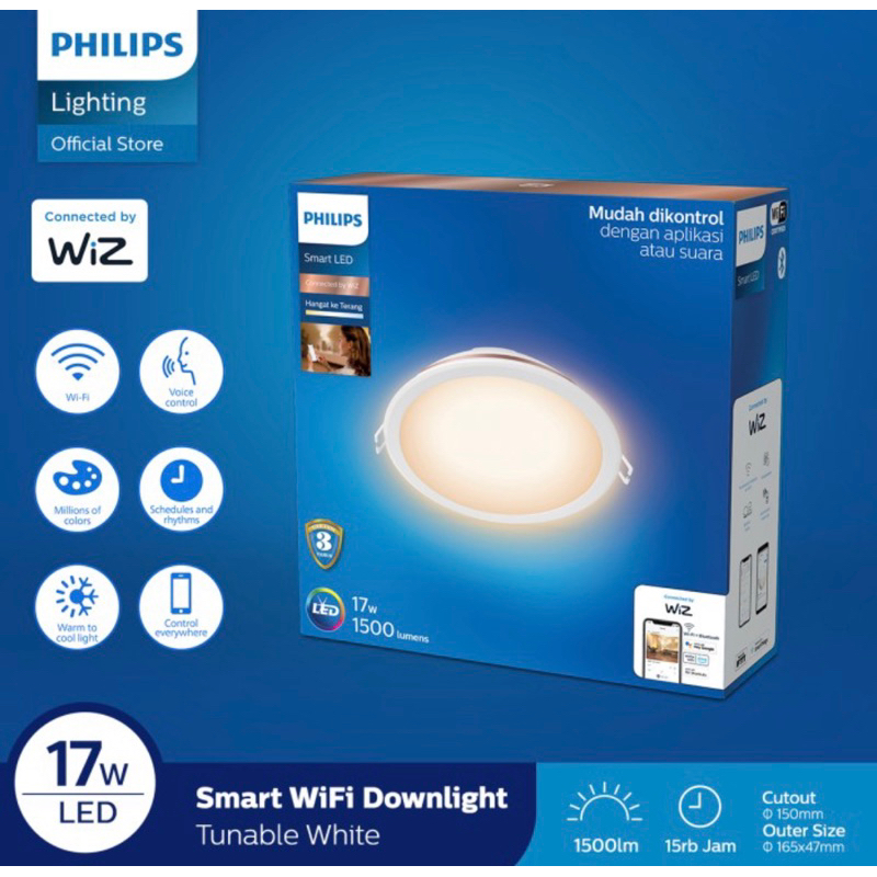 PUTIH Philips Smart Wifi LED Downlight 17W - Tunable White (White ...