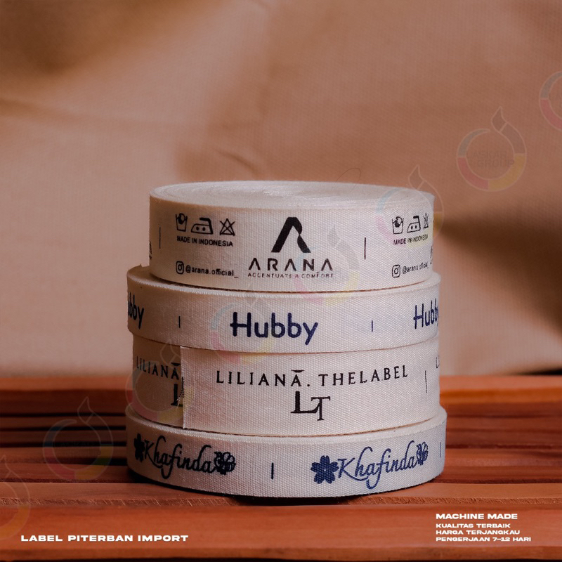 Imported piterban labels, clothing labels, gamis labels, negligee ...