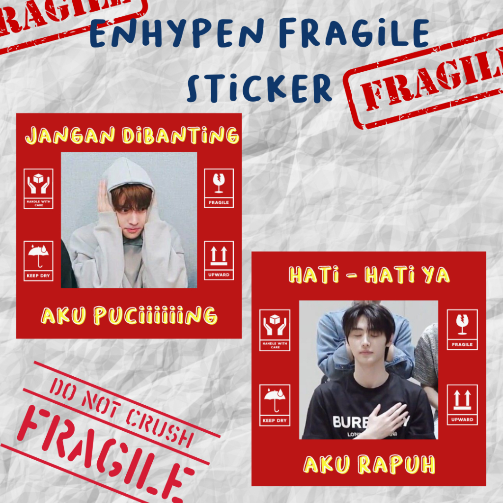 [20 pcs] ENHYPEN FRAGILE STICKERS || KPOP IDOL MEME GLOSSY DOFF PACKAGE ...
