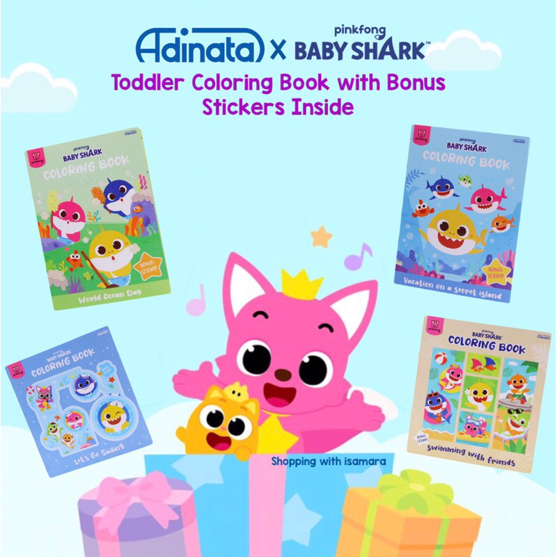 Pinkfong Baby Shark Toddler Coloring Book with Bonus Stickers Inside ...