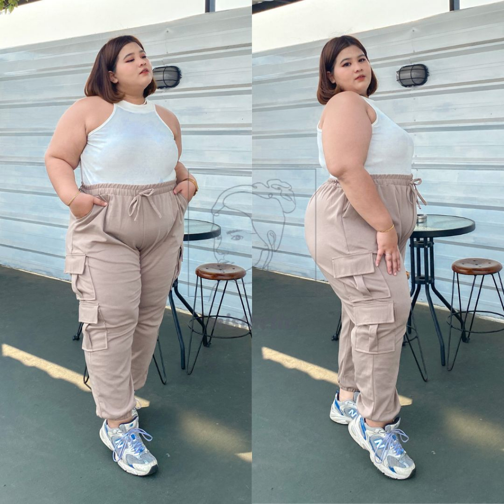 Layla Cargo Pants - Super Jumbo Highwaist Jogger - Big Size | BB 85 ...