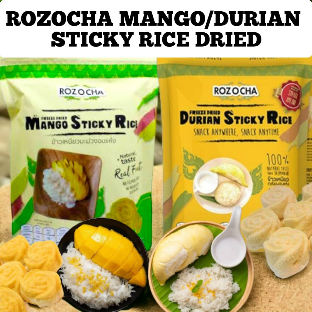 Rozocha Mango Durian Sticky Rice Dried Snack Thai Dorkbua Food | Shopee ...