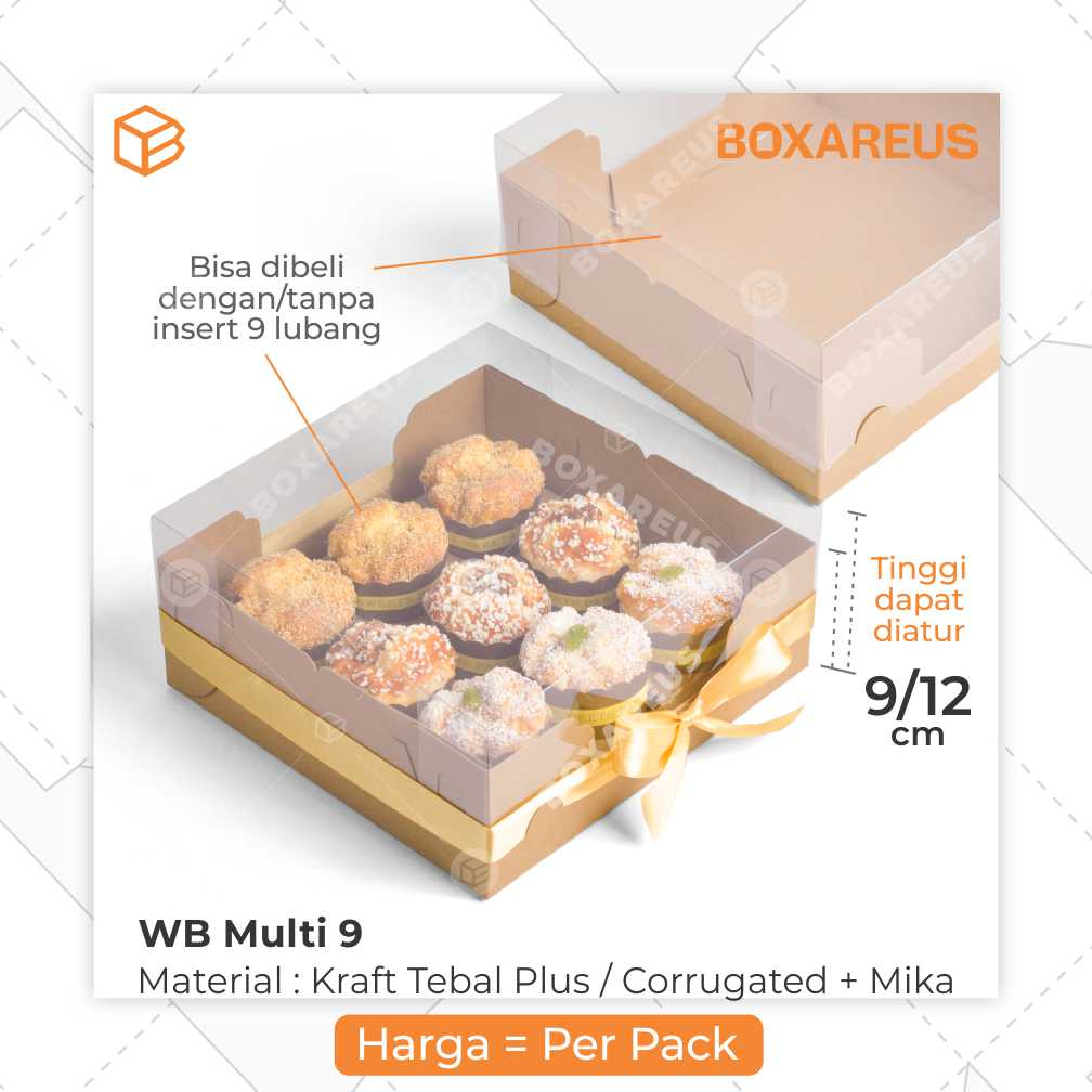 Cup Cake Box contains 9 Pudding Boxes Packaging Cake Box Set Height ...