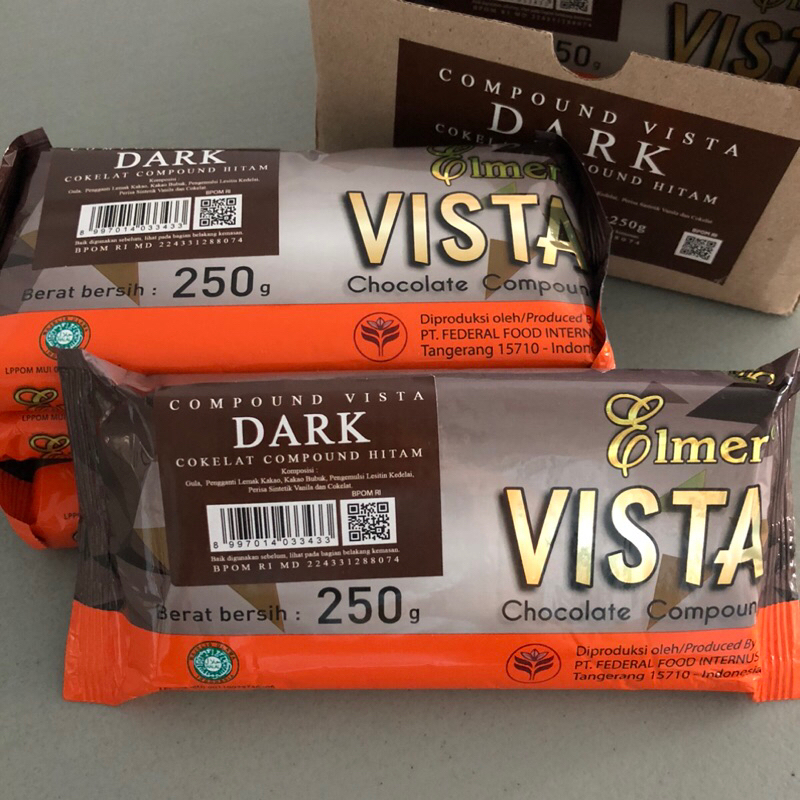 Elmer compound dark vista 250 gr / elmer's chocolate bar | Shopee Singapore