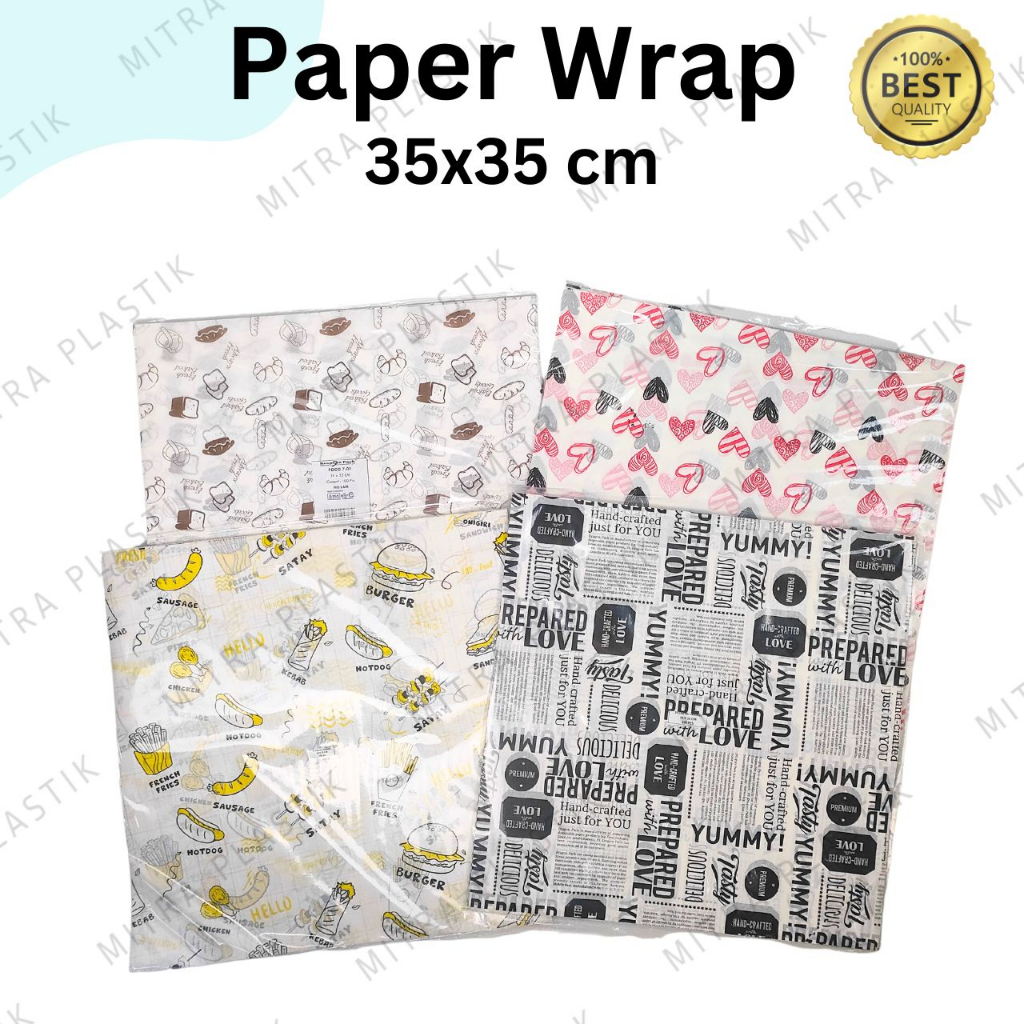 Paper Rice Motif 35x35cm Paper Wrap 100pcs Printing Laminate Food Grade ...