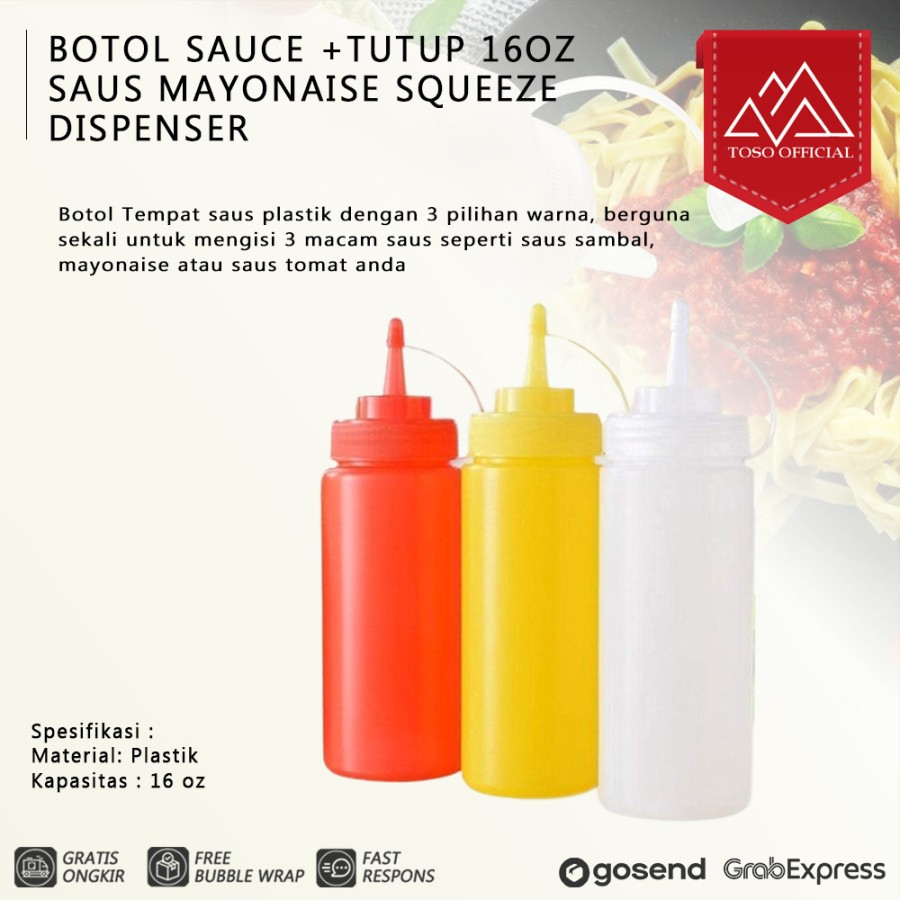 Sauce Bottle+Mayonnaise Lid 16Oz Mayonnaise Sauce Squeeze Dispenser ...