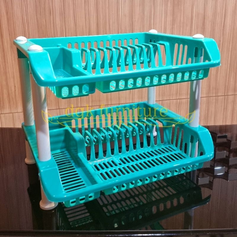 Aesthetic 2 Tier Two Tier Plastic Cutlery Dish Drying Rack | Shopee ...