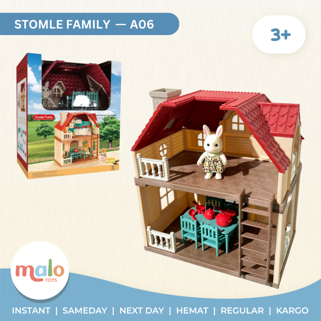 MALOTOYS - STOMLE FAMILY Villa A06 Cozy Cabin Doll House Families Play ...