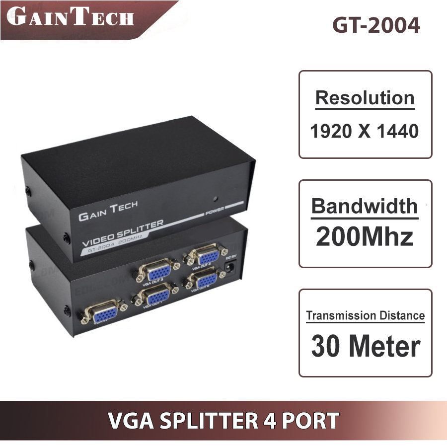 Vga Splitter 4 Ports - VGA Splitter 4 Ports - VGA Spliter 4 ports - VGA ...