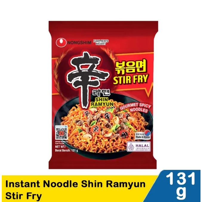Shin Ramyun Stir Fry Noodles 131gram/Pack Mi Spicy Instant Noodle Korea ...