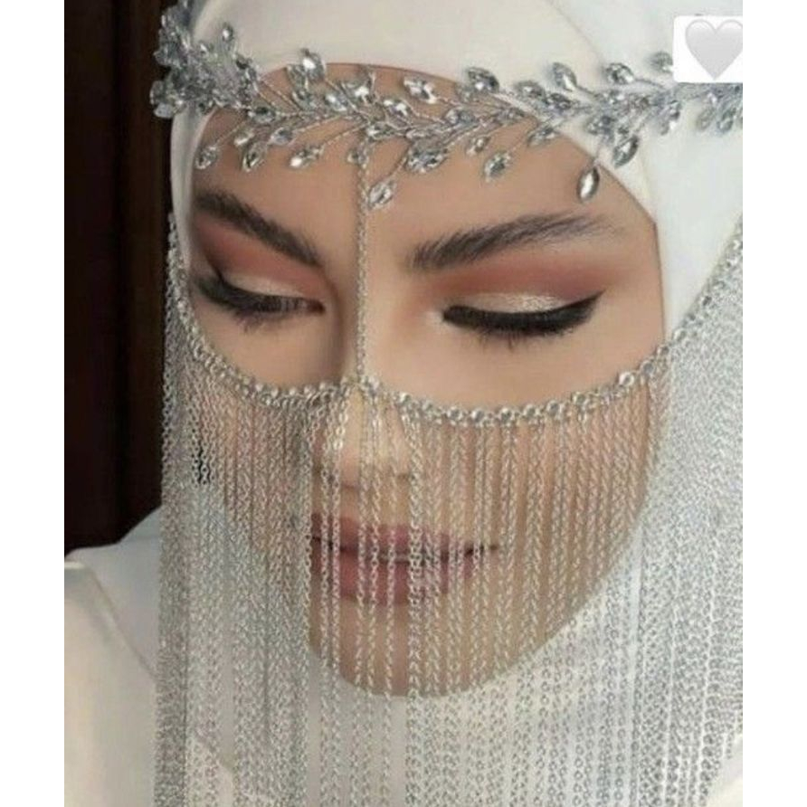 Cleopatra Chain Veil With Headpiece/Arabian Look Chain Veil 024 ...