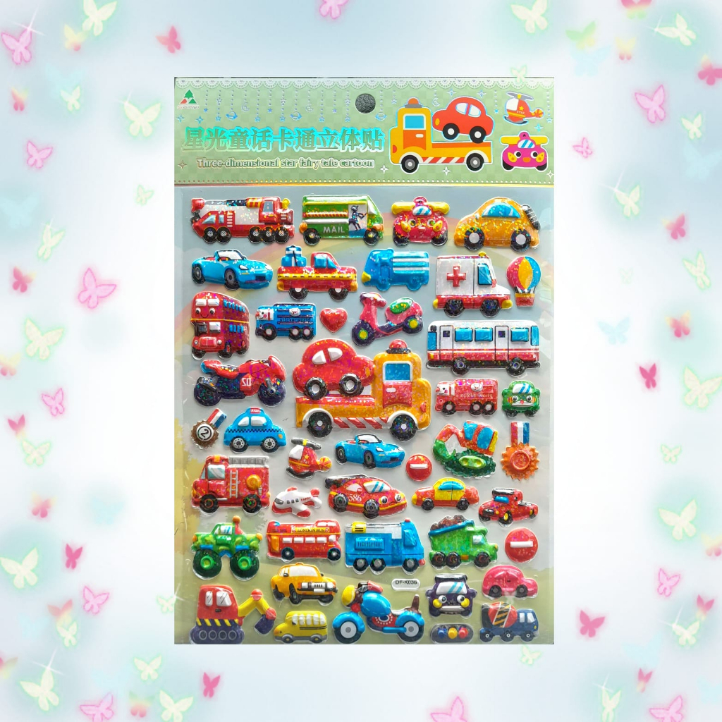 Children's Sticker Picture Paste Sticker Embossed Car Edition Train Bus ...