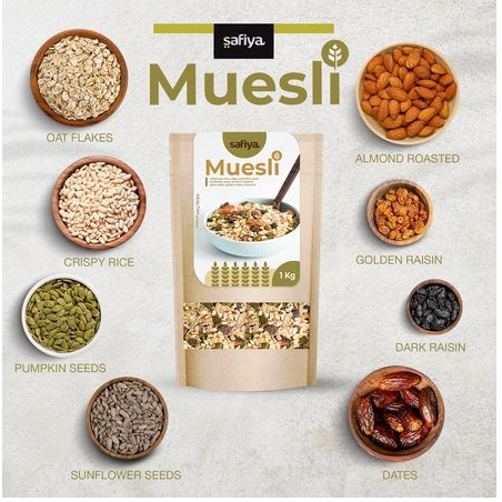 Safiya Food Muesli Fruit and Seed 1Kg or 500g Authentic Healthy Cereal ...