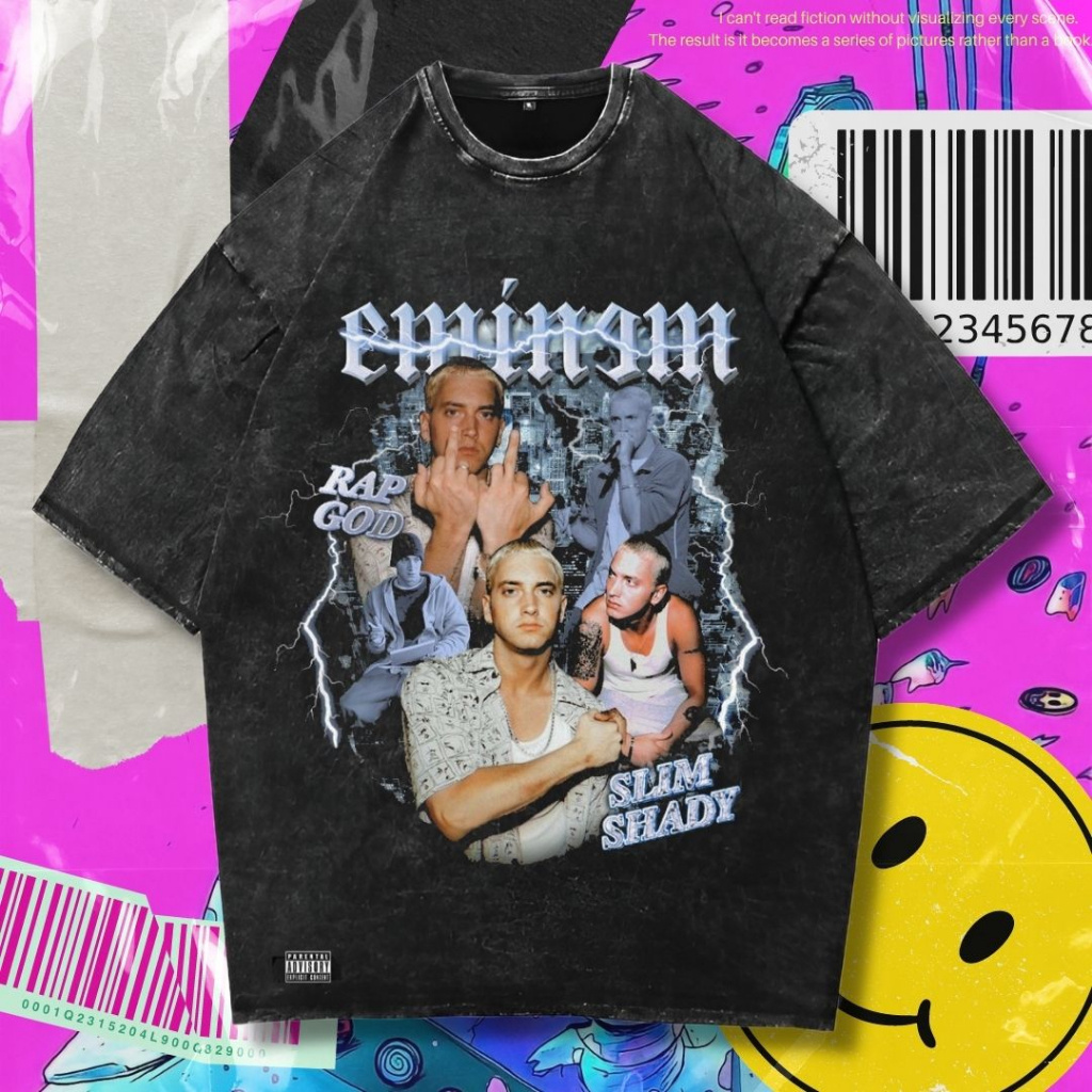 Purple Haze "Eminem Slim Shady" Oversized T-Shirt | Stone Wash ...