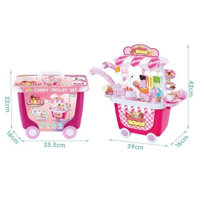Kids Toys set trolley candy Toy Push Cart candy ice cream cookies Girls ...