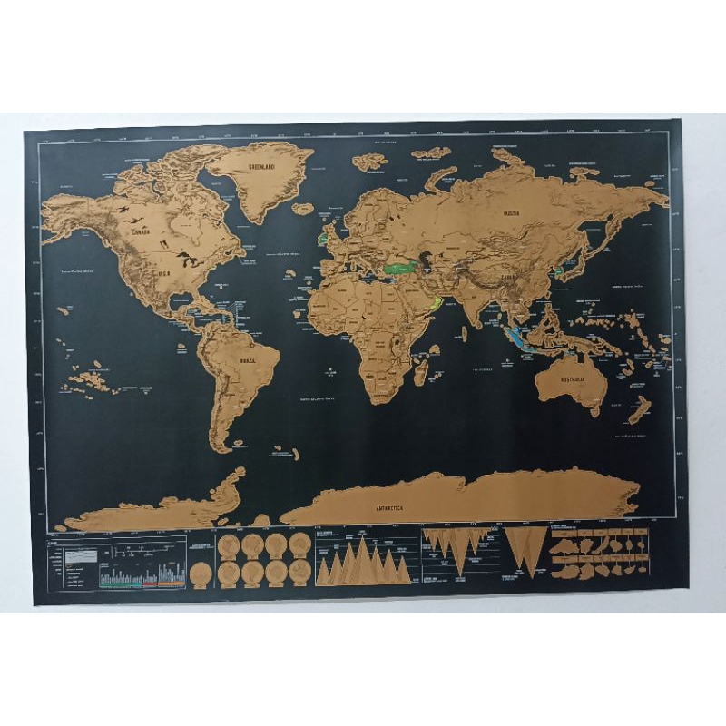 Scratch Map/World Map Poster (Unit) | Shopee Singapore