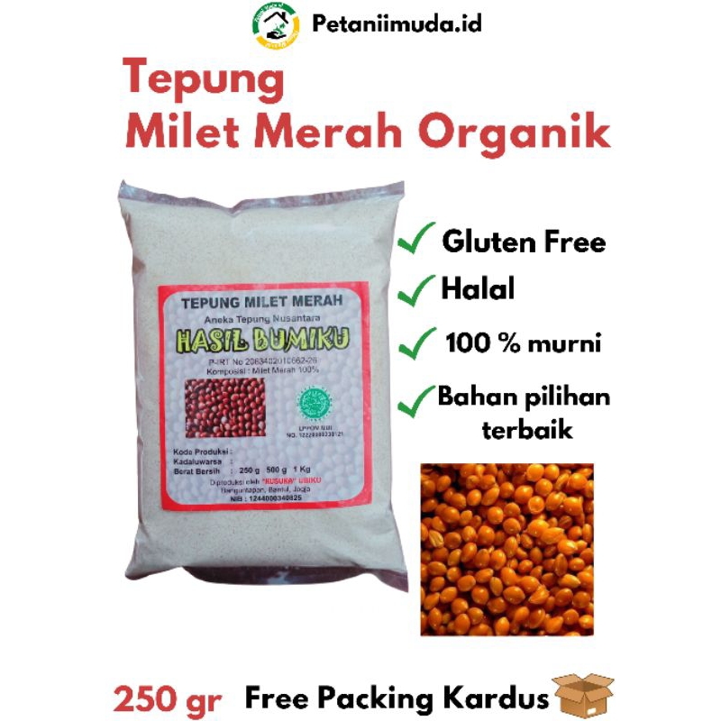 MERAH Red Millet Flour packaged 250 GRAM/Red Millet Seed Flour packaged ...
