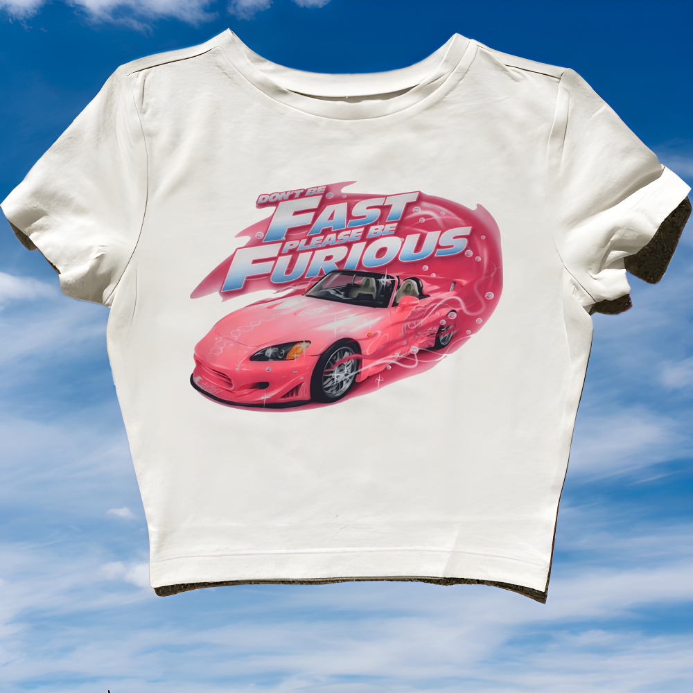 Crop TOP FAST AND FURIOUS NASCAR RUMBLE RACING CAR | Crop TEE Y2K WHITE ...