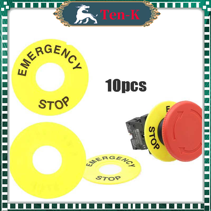 Emergency Stop Label 10pcs Name Plate Push Button 22mm 60mm | Shopee ...