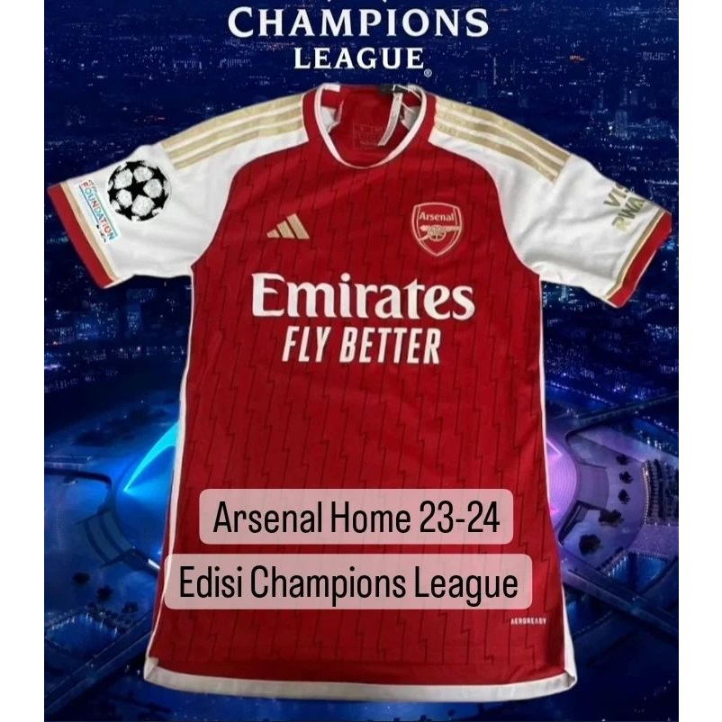 Arsenal HOME JERSEY 2023 2024 CHAMPIONS League PATCH | Shopee Singapore
