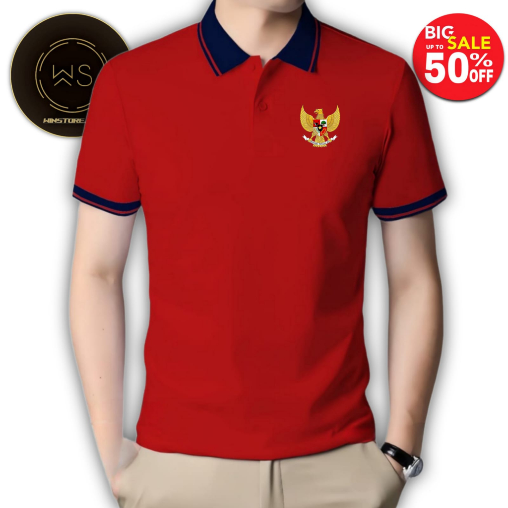 Kaos T Shirt Polo Collared Color Combination GARUDA INDONESIA Motif ...