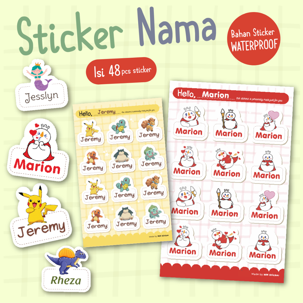 Custom Waterproof Name Sticker/ Label Sticker | Shopee Singapore