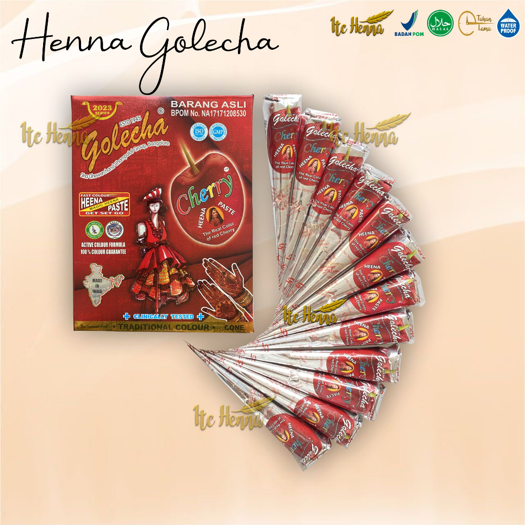 Golecha Cherry Henna Cone (1 Box Contains 12pcs) | Shopee Singapore