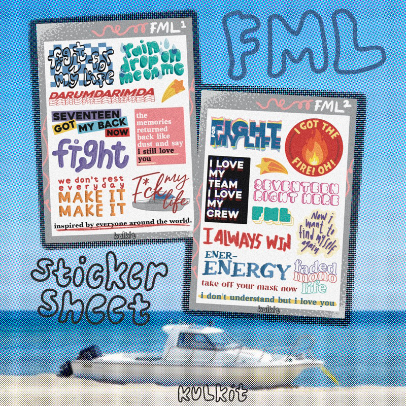 Fml seventeen stickers sheet by kulkit | Shopee Singapore