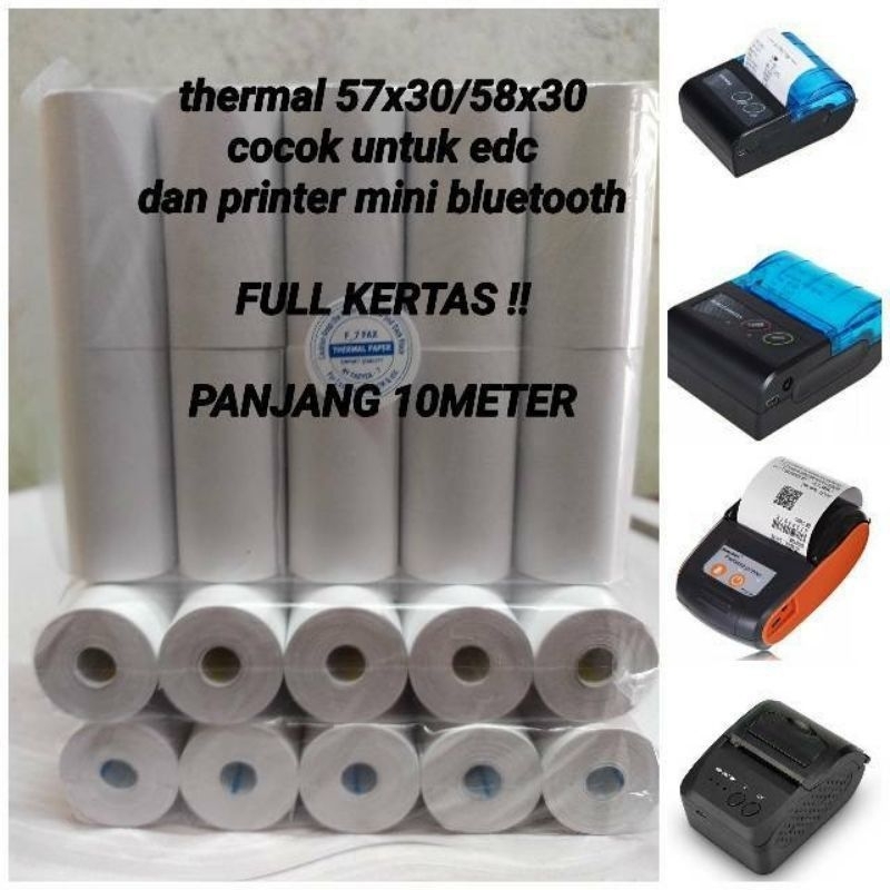 Thermal Paper Roll Receipt Paper 57x30 58x30 [Kingimporter] Thermal EDC ...