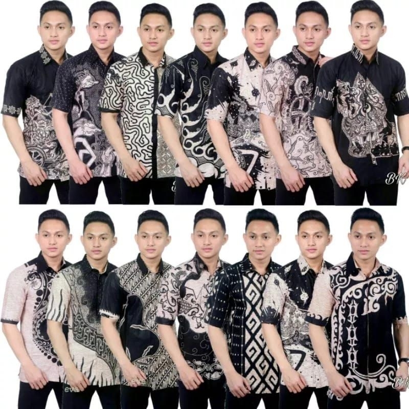 KEMEJA HITAM The Latest Modern Men's Sweet Black Batik Shirt/Uniform ...